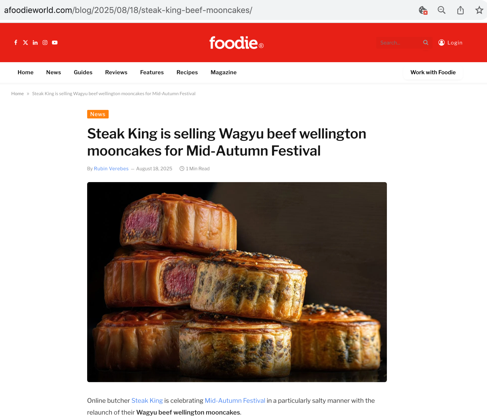 18th Aug 2025 - FOODIE Magazine "Steak King is selling Wagyu beef well