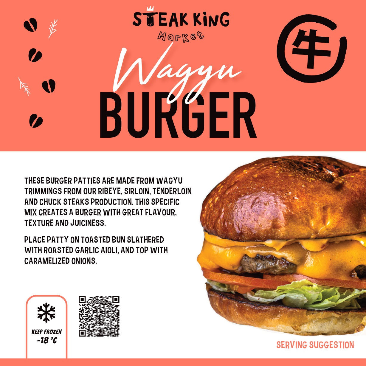 Frozen Wagyu Burger Patties 4x 150g Burgers (1 Pack) – Steak King